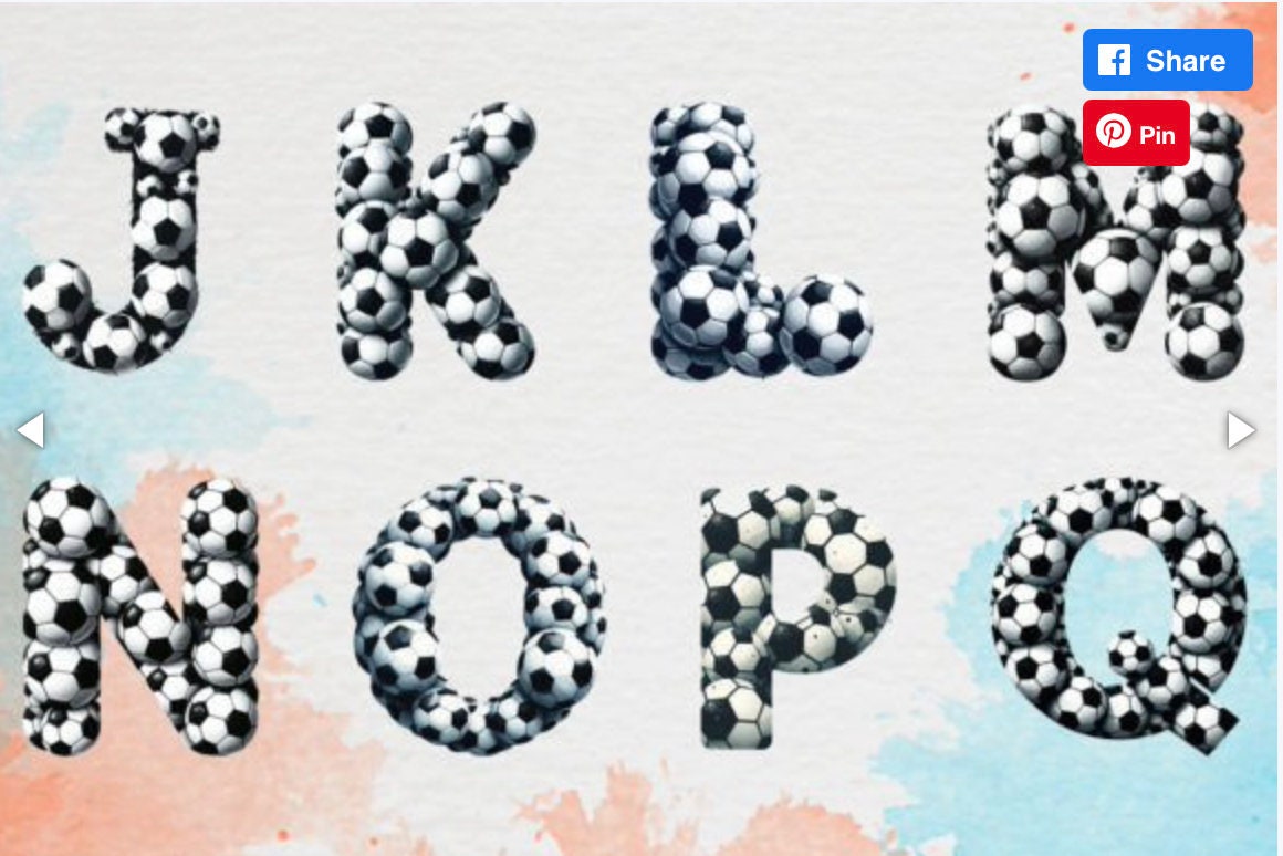 Soccer Ball Letters Clipart PNG Graphics Soccer Alphabet PNG Black and ...