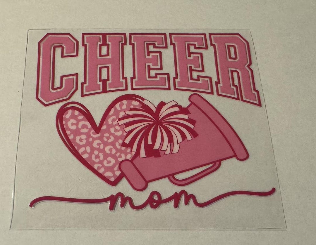 Pink Cheer Mom UVDTF 4 Inch Decal, Cheerleading Mom Cup Sticker, Cheer ...