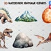 Watercolor Dinosaur Clipart Set 30 PNG Watercolor Dinosaurs Clipart ...