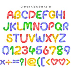 Crayon Alphabet Font Crayon Doodle Letters Alphabet Oft Hand Drawn ...
