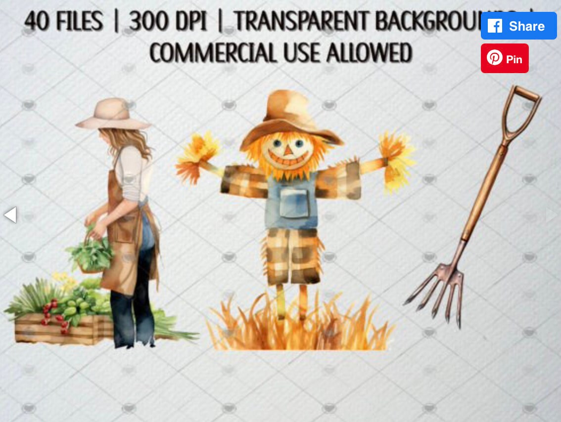 Watercolor Garden Clipart Set, 40 PNG Watercolor Garden Bundle Spring ...