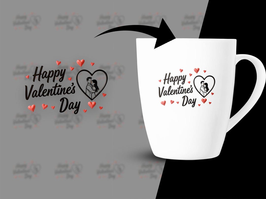 Happy Valentines Day Digital Download PNG One File Romantic Couple in ...