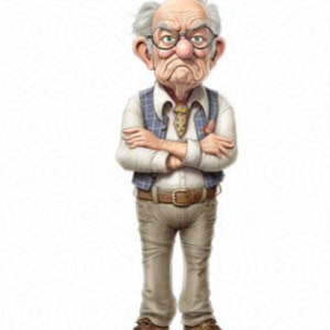 Grumpy Grandpa Sublimation Clipart Watercolor Funny Old Man Clipart ...