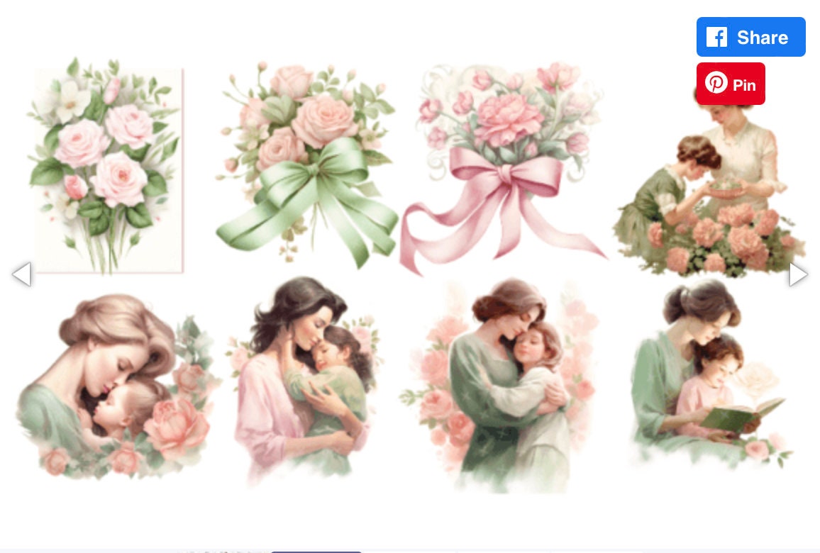 Watercolor Mothers Day Clipartmother Daughter Clipart Bundle, Family ...