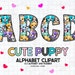 Cute Puppy Doodle Alphabets & Number Puppy Doodle Letters Cute Woodland ...