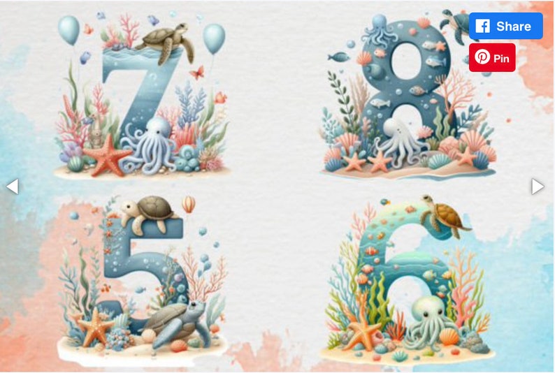 Ocean Number Birthday Clipart PNG Sea Aquarium Birthday Numbers Png ...