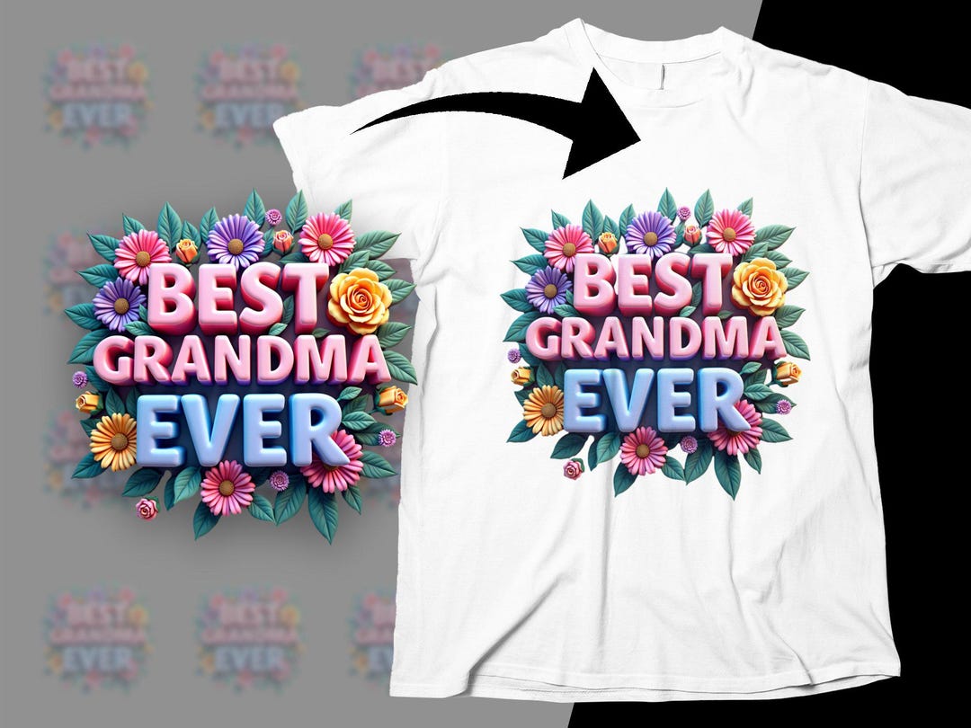 Best Grandma Ever Floral Design Clipart, Mother's Day Gift, Digital ...
