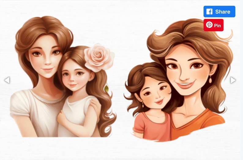 Mother and Daughter Clipart Mother Daughter Clipart Bundle Family ...