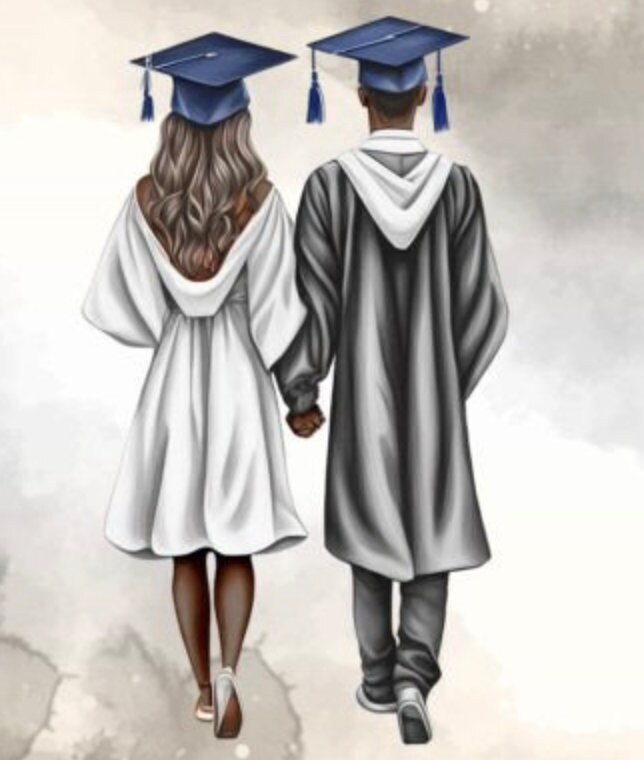 Graduation Couple Watercolor Clipart Watercolor Graduation Collection ...