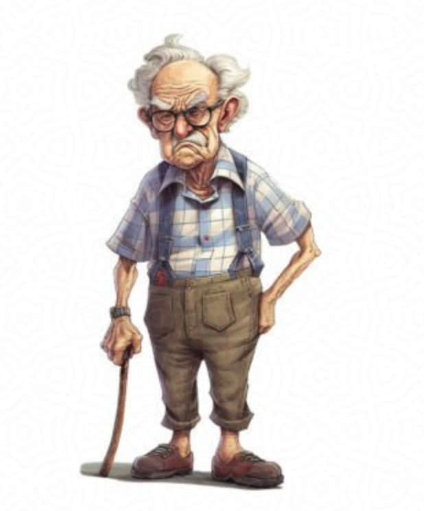 Grumpy Grandpa Sublimation Clipart Watercolor Funny Old Man Clipart ...