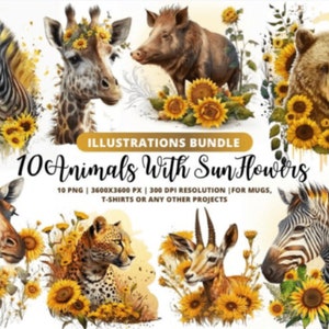 188 Wild Animals Watercolor MEGA BUNDLE Watercolor Safari Baby Animals ...