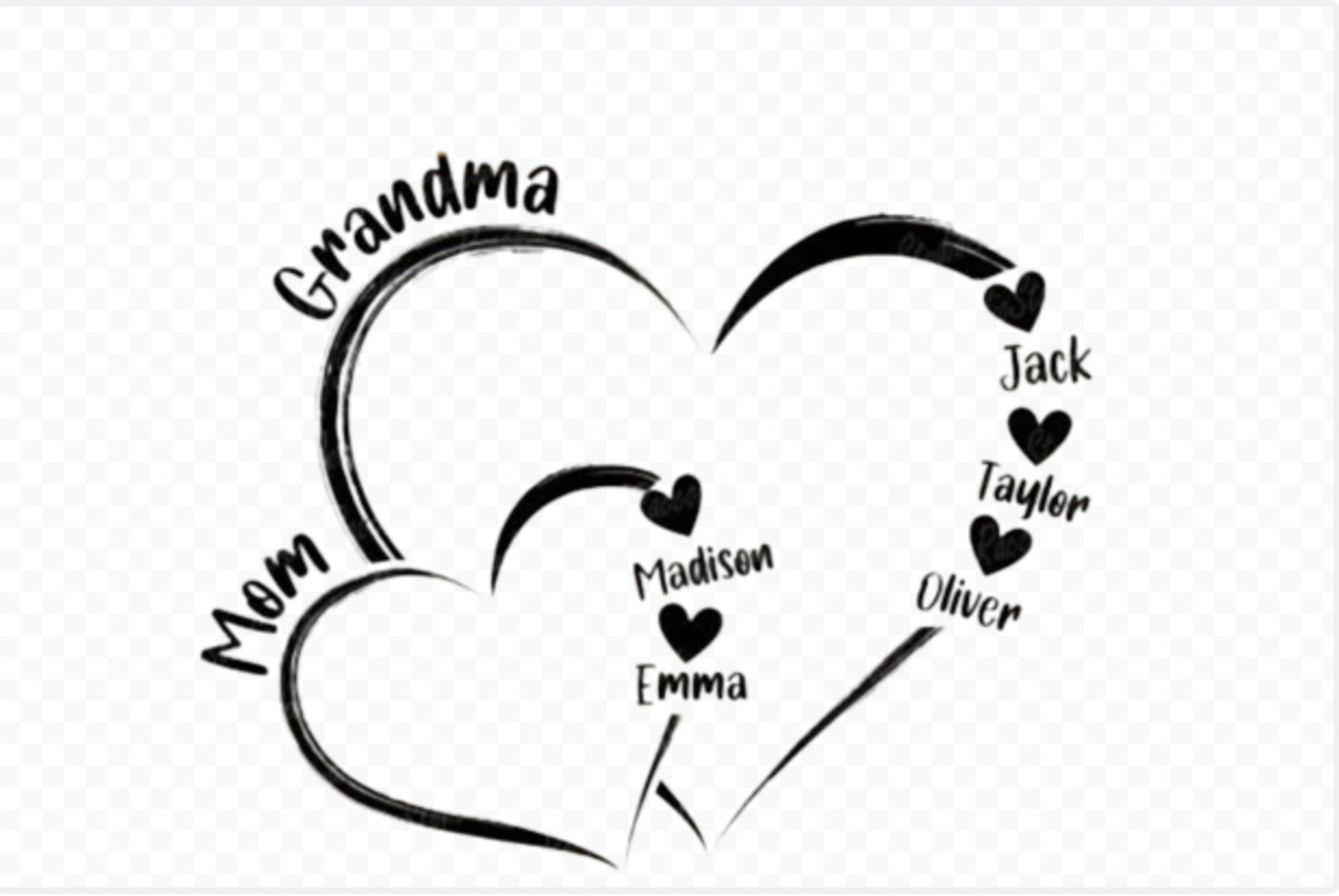CUSTOM Heart Kid Name Grandma Mom Png CUSTOM Grandma Mom Kid Name Png ...