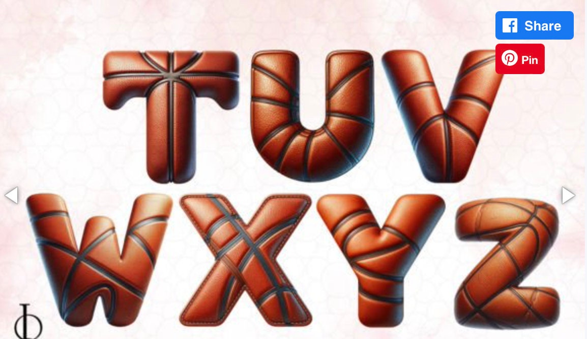 Basketball Doodle Letters Clipart PNG Basketball Png Basketball Font ...