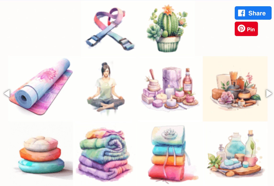 Cute Watercolor Yoga Clipart Bundle Yoga Watercolor Clipart Bundle 10 ...
