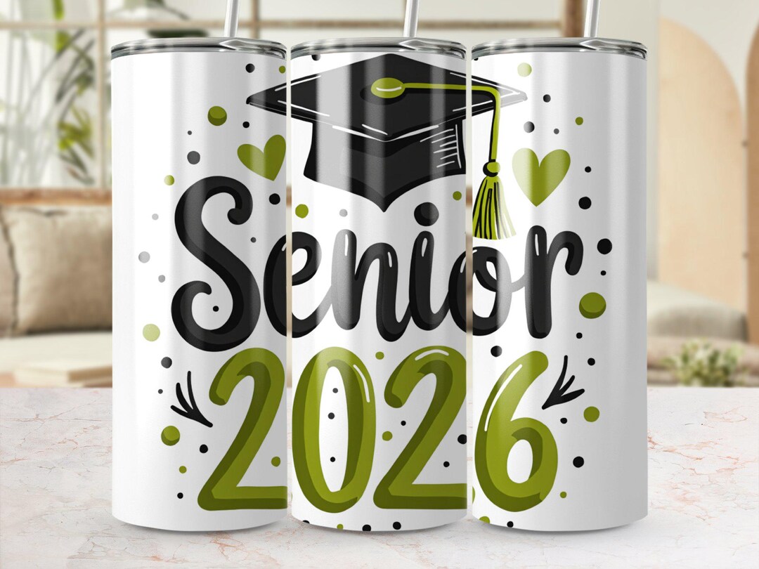 Senior 2026 Tumbler Wrap PNG, Graduation Digital Design, Tapered ...