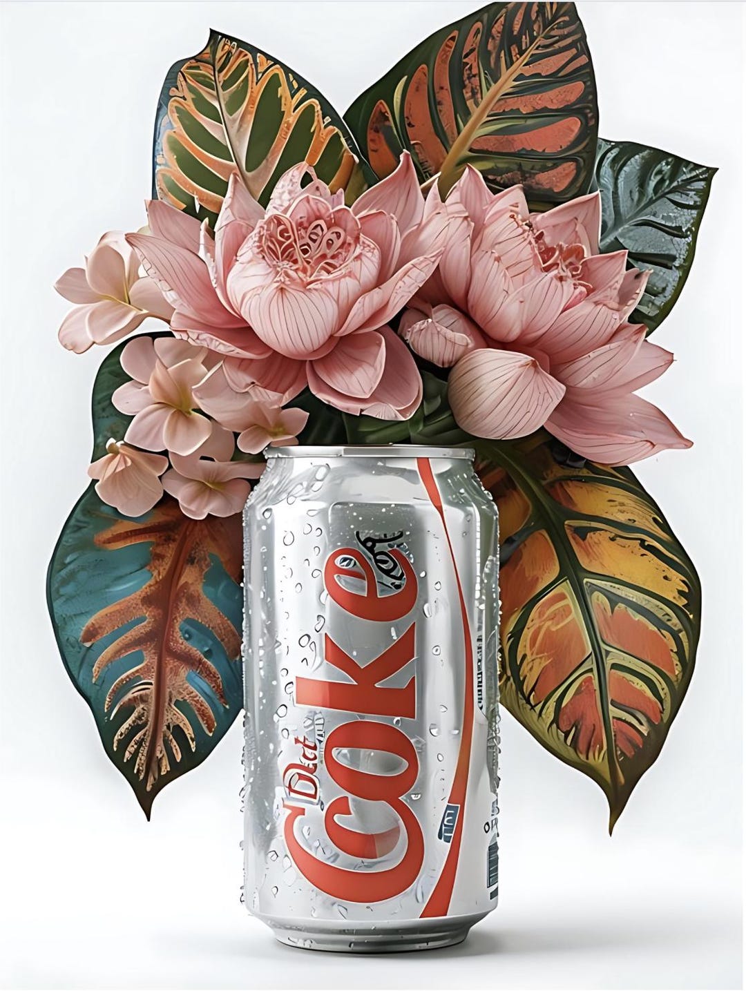 Diet Coke Floral Can Png Diet Coke Printable Wall Art Diet Coke Still ...