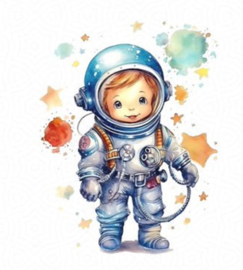 Space Bundle Sublimation Clipart Watercolor Cute Space Adventure ...