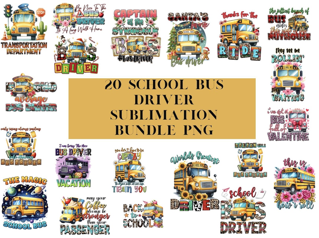 School Bus Driver Sublimation Bundle Png School Bus Driver Bundle ...