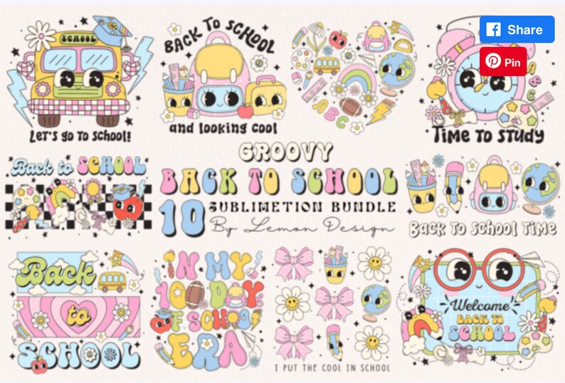 Groovy School Clipart Retro Back to School Groovy Teacher Clipart ...