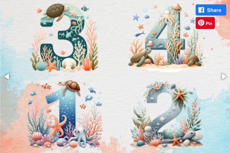 Ocean Number Birthday Clipart PNG Sea Aquarium Birthday Numbers Png ...