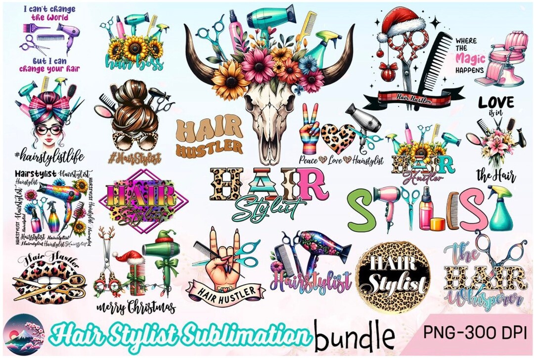 Hair Stylist Sublimation Bundle Hairstylist Png Hair Dresser Coquette ...
