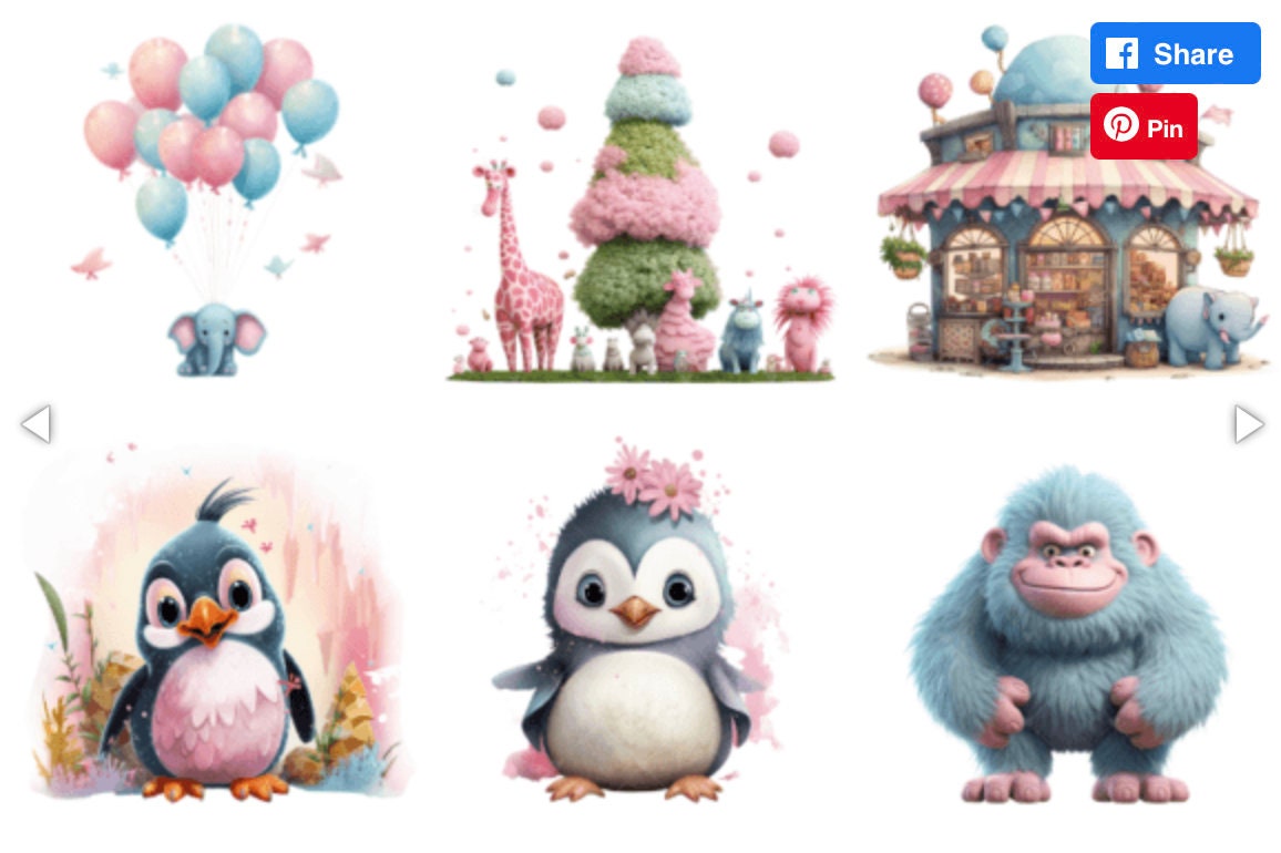 Zoo Animals Clipart Bundle, 20 Png Floral Animals Watercolor Clipart ...