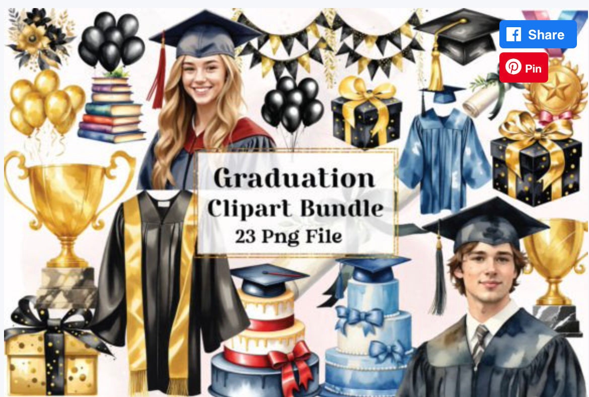 Graduation Clipart Bundle Graduation Clipart Png Graduation Ceremony ...