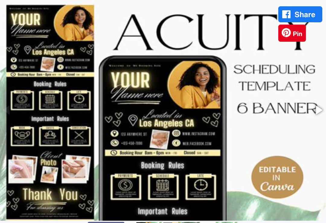 DIY Acuity Scheduling Templateacuity Website Design Template Edit on ...