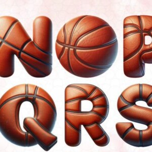 Basketball Doodle Letters Clipart PNG Basketball Png Basketball Font ...