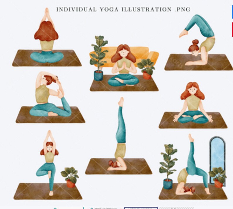 Yoga Watercolor Clipart Yoga Png Girls Yoga Yoga Poses Meditation Png ...