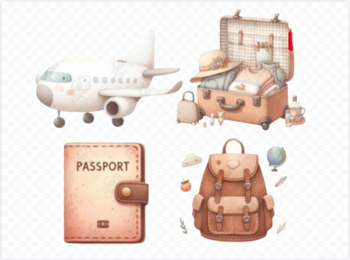 Vacation Summer Trip Clipart PNG Watercolor Island Adventure Clipart ...