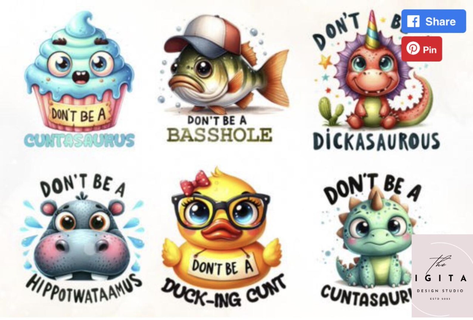 Funny Don't Be a Quotes Sublimation Sarcastic Animal Quote Stickers PNG ...