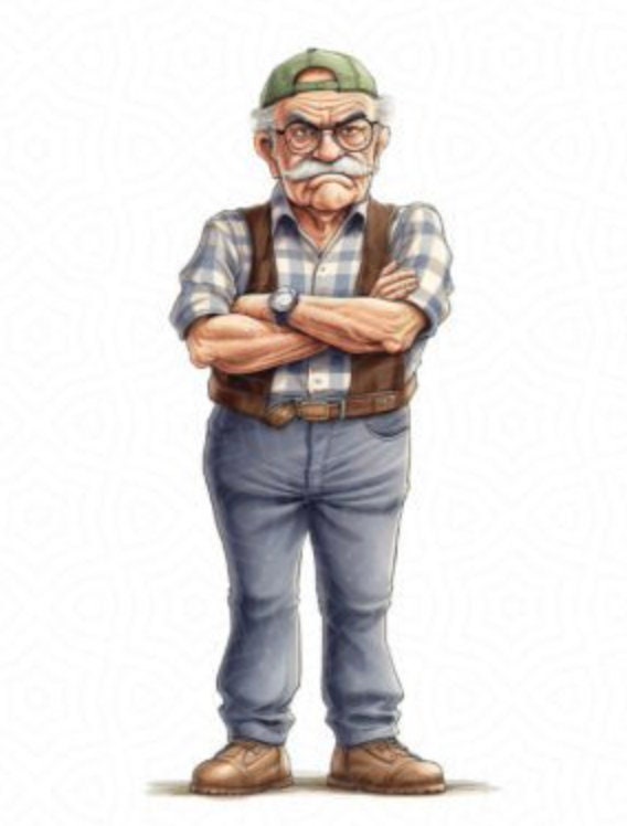 Grumpy Grandpa Sublimation Clipart Watercolor Funny Old Man Clipart ...