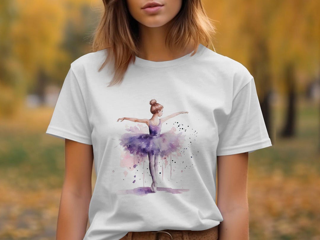 Ballet Dancer T-shirt, Watercolor Art Tee, Ballerina Graphic Shirt ...