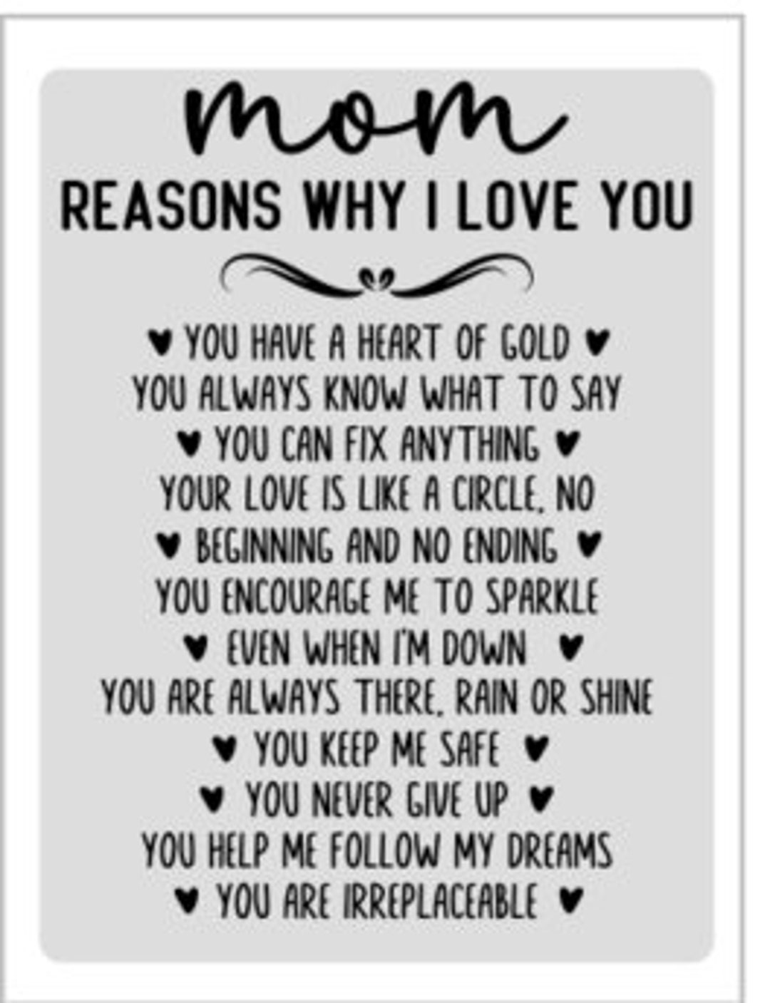 10 Reasons Why I Love You Laser Cut Laser Cut SVG Mom 10 Reason Why I ...