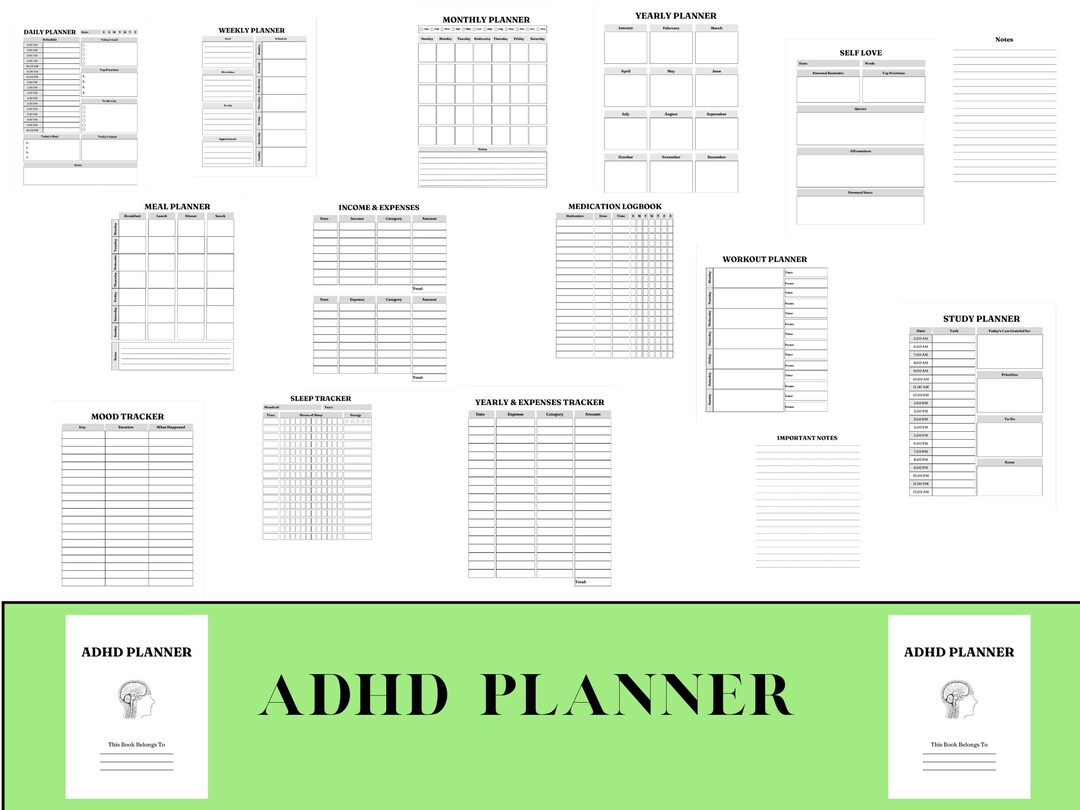 ADHD Digital Planner Goodnotes Planner Undated Digital Planner ADHD ...