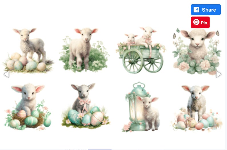 Easter Lambs Clipart Cute Easter Lamb Cliparts 18 PNG Bundle Lovely ...