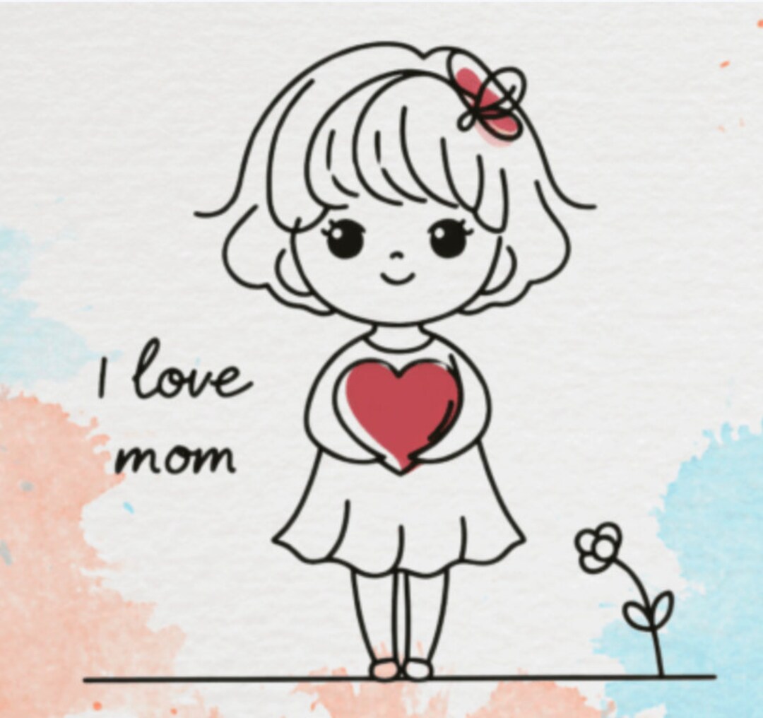 I Love Mom Clipart PNG Graphics Watercolor Happy Mothers Day Clipart ...