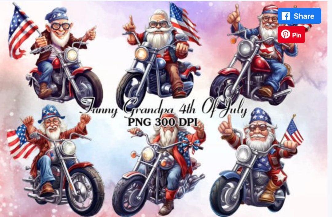 Funny Grandpa for 4th of July Clipart Funny Old Man Clipart PNG Funny ...