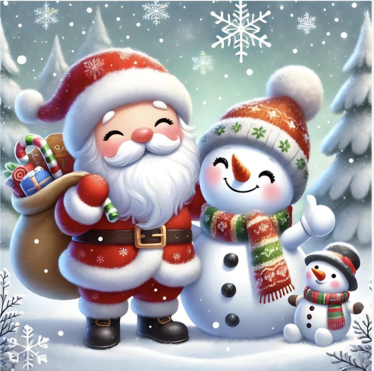 Cute Santa Claus and Frosty Snowman Png Christmas Cute Santa Claus ...