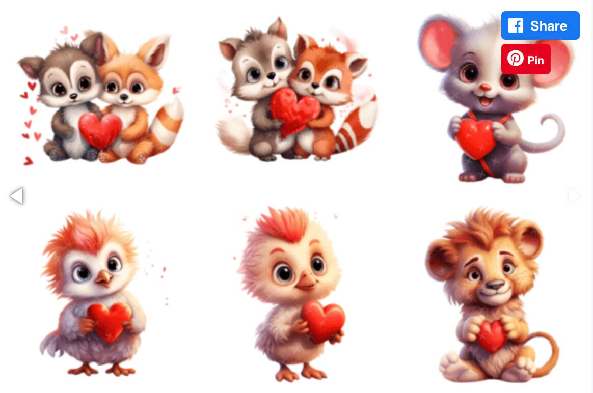 Animals Hugging Heart Clipart Romantic Animal Clipart Romantic Couple ...