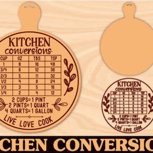 Kitchen Conversions Laser Cut Bundle Kitchen Measurement Conversions ...