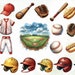 Baseball Clipart Sublimation Baseball Bundle PNG Sketchy Doodle Hand ...