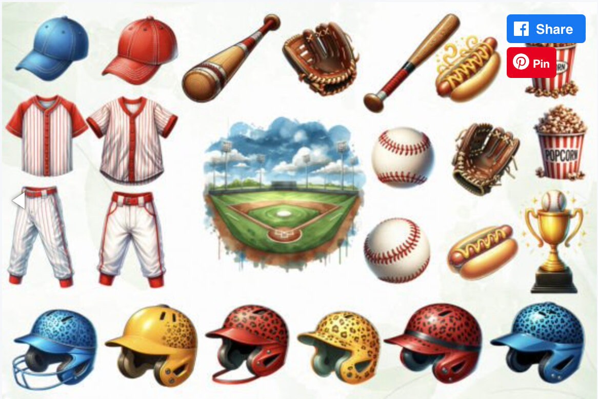 Baseball Clipart Sublimation Baseball Bundle PNG Sketchy Doodle Hand ...