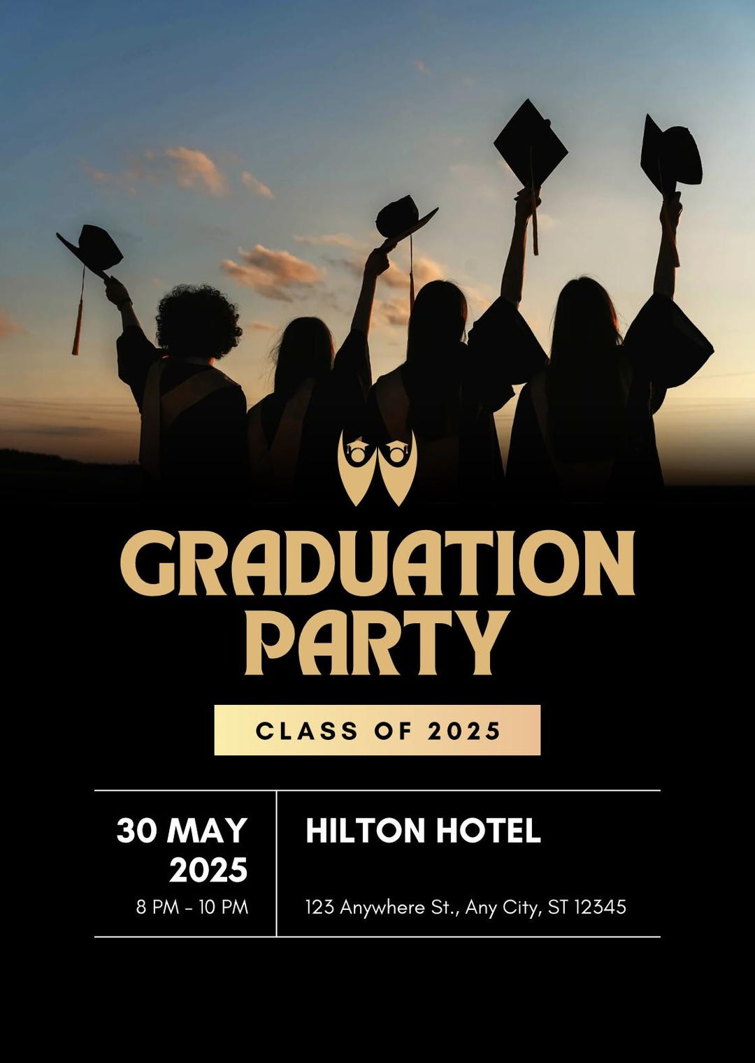 Canva Editable Graduation Invitation Template Printable High School ...