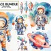 Space Bundle Sublimation Clipart Watercolor Cute Space Adventure ...