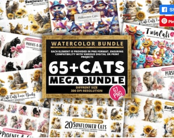 Cats PNG Bundle Cat Breed Clip Art Bundle With 26 Detailed Cat ...