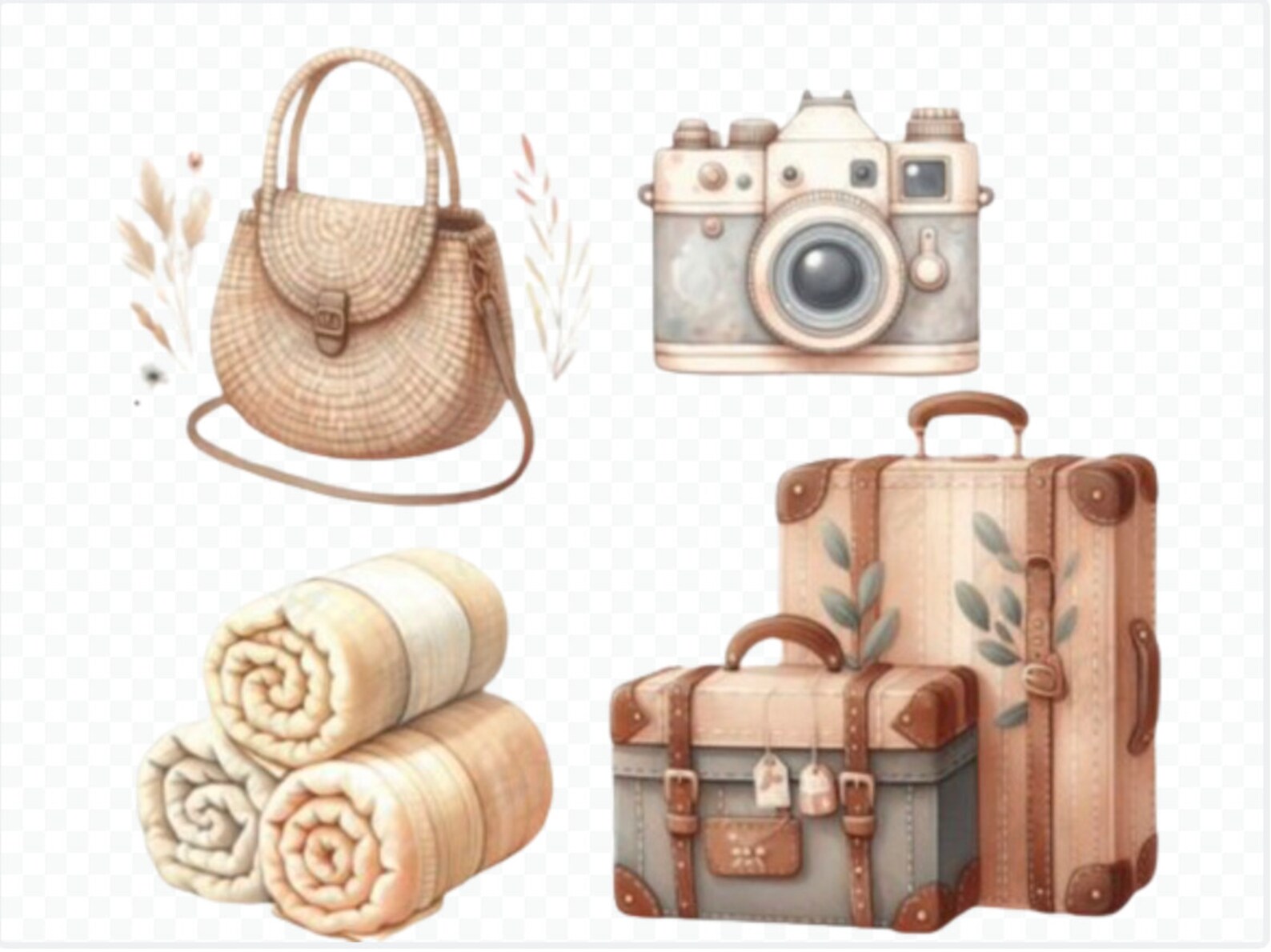 Vacation Summer Trip Clipart PNG Watercolor Island Adventure Clipart ...