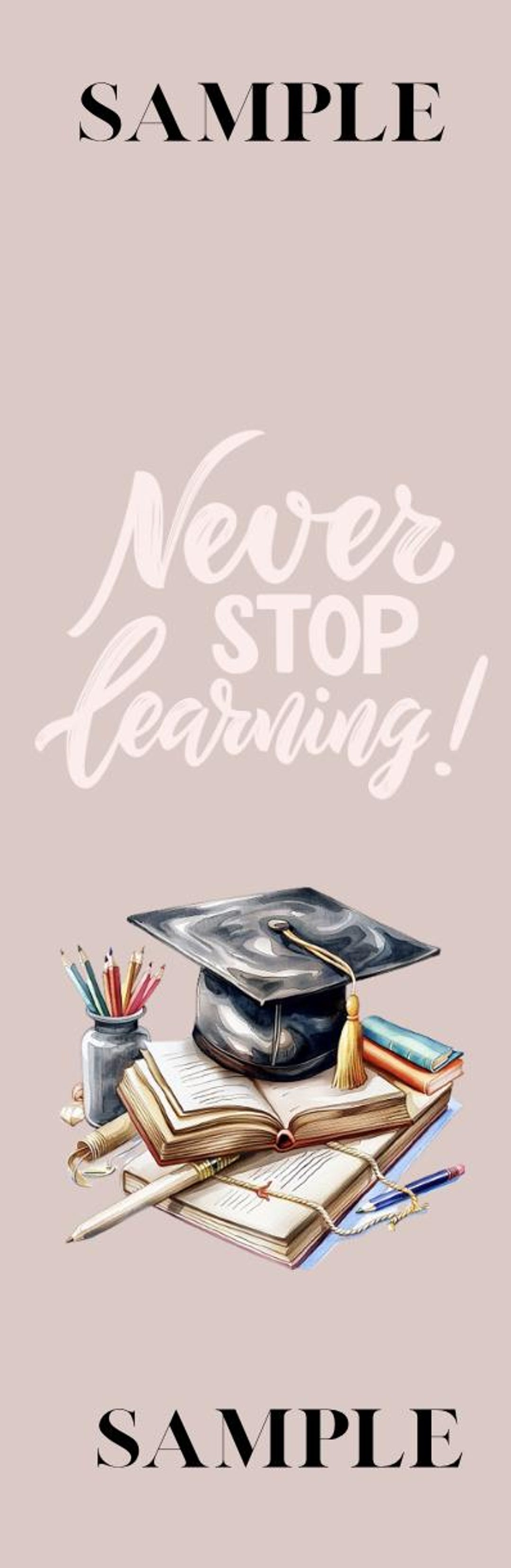 Editable Bookmark Canva Template – "never Stop Learning" Printable ...