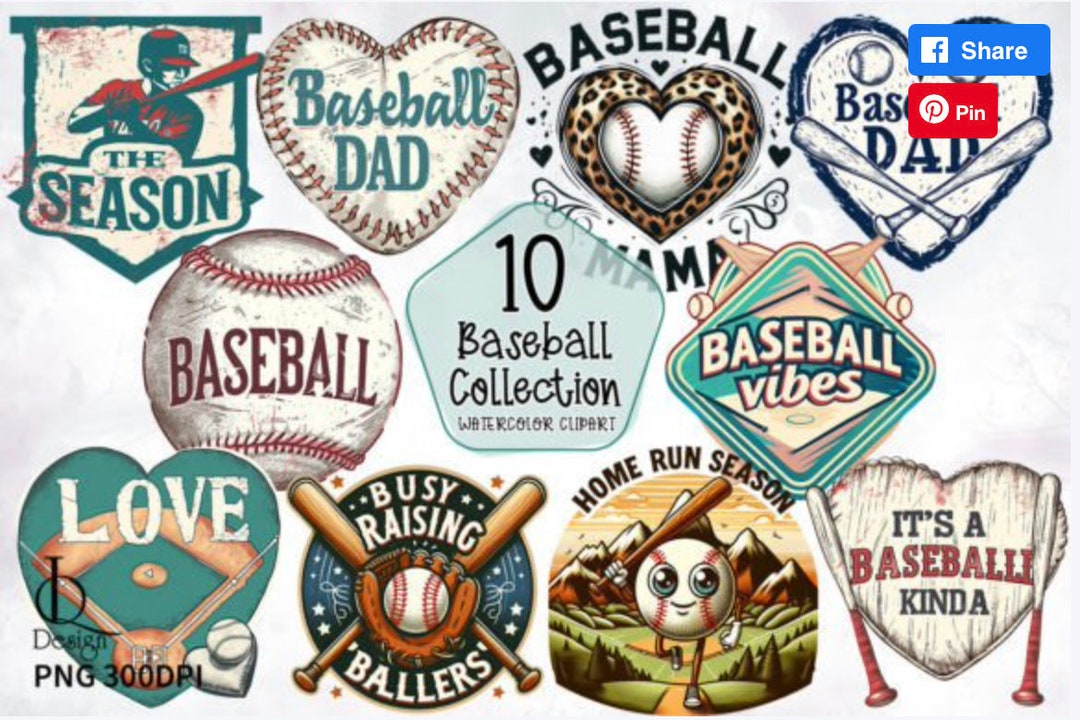 Baseball Collection Sublimation Clipart Baseball Sublimation Bundle Png ...